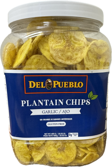 Del Pueblo Plantain Chips Garlic – Yell-O-Glow | Wholesale Grocery ...