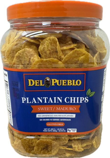 Del Pueblo Plantain Chips Sweet – Yell-O-Glow | Wholesale Grocery ...